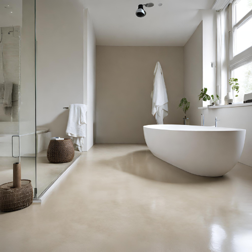 Silex élément : Enduit de béton salle de bain, sol, douche et comptoir